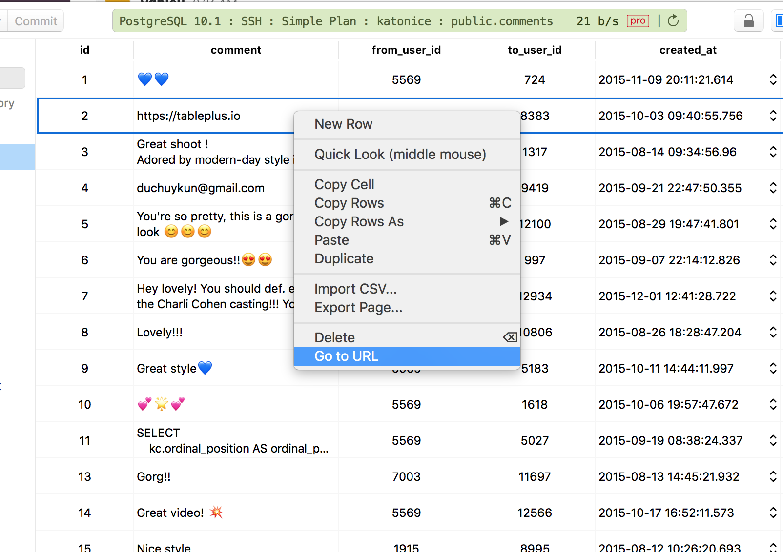 Open URL - TablePlus Plugins Database